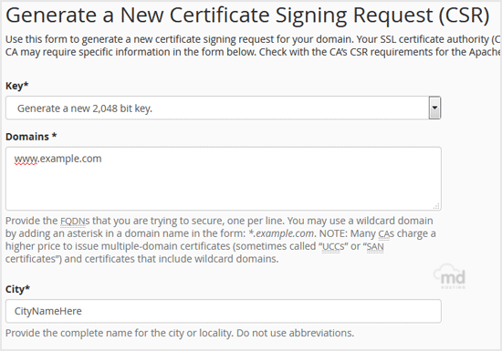 MDHosting Ltd | How to Generate a Certificate Signing Request - CSR in ...