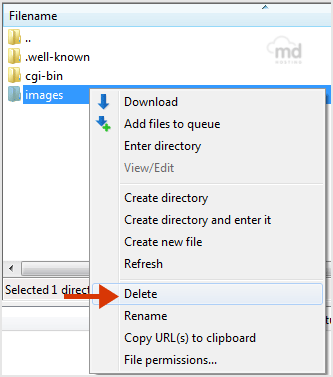 MDHosting Ltd | How to Create or Delete a Directory Using the FileZilla FTP Client?