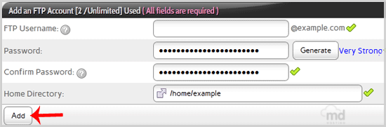 MDHosting Ltd | How to create an FTP Account in SiteWorx?